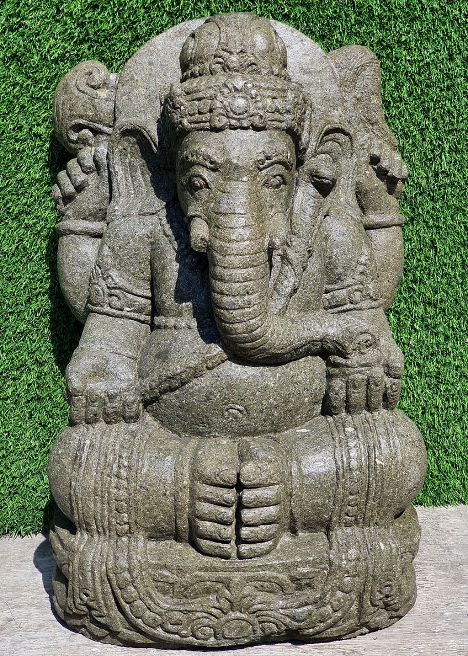 Ganesha Ganapati Tuinbeeld Hindoe God van Groensteen uit Bali 80cm ...